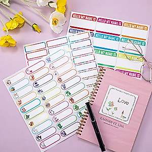 OIIKI Reusable Baby Bottle Labels for Daycare 144pcs, Waterproof Name Labels for Daycare, Animal Self Adhesive Name Tag Stickers Write On Kids Food Water Bottle Labels for School Classroom