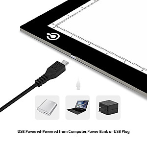 LitEnergy A4 Portable LED Light Box Trace, Light Pad USB Power LED Artcraft Tracing Light Table for Tattoo Transferring, Drawing, Sketching, Animation