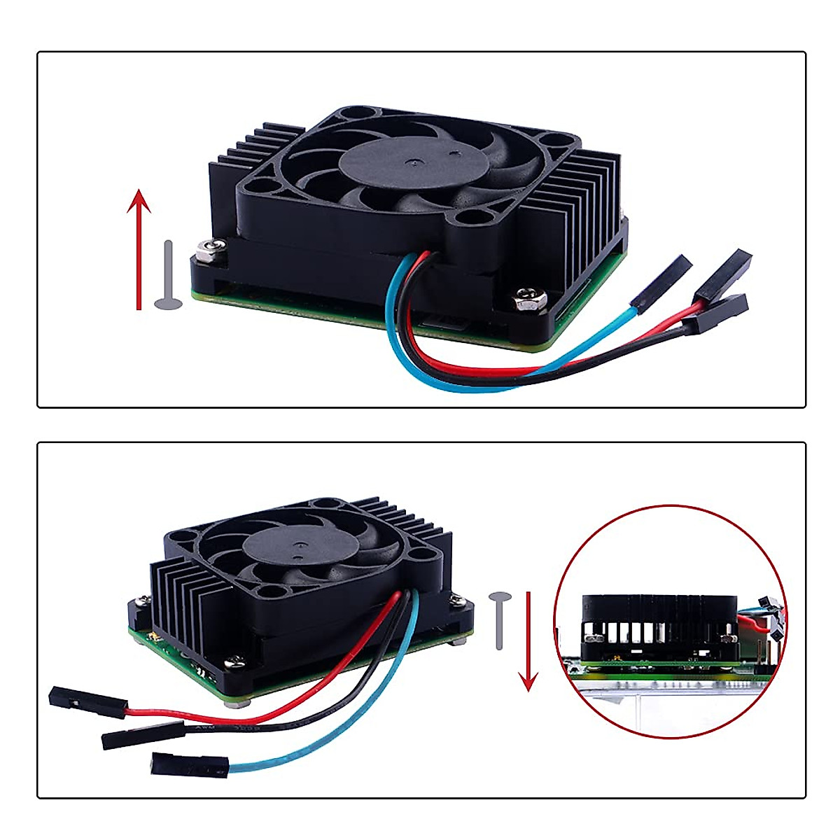 GeeekPi Aluminum Alloy Heatsink with PWM Fan for Raspberry Pi Compute Module 4, Passive Cooling Radiator with Speed Control Fan for Raspberry Pi CM4 Motherboard