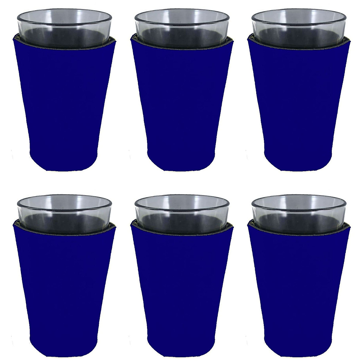 Blank Foam Pint Glass Coolie (6 Pack, Royal Blue)
