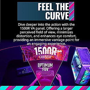 Cooler Master GM34-CWQA 34” ARGB Curved 144Hz VA QD Tech Ultra-WQHD 3440 x 1440 PC Monitor, 0.5ms (MPRT), Curve 1500R, FreeSync Premium, DP*1, HDMI2.0 * 2, USB C*1, VESA Mount (CMI-GM34-CWQA-US)
