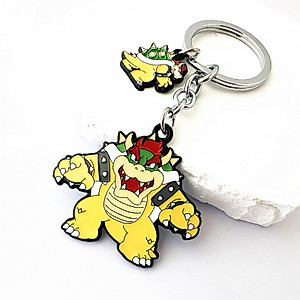 DreamWater Keychain Anime Cosplay Metal Bowser Keychain Gifts for Men Woman (4)