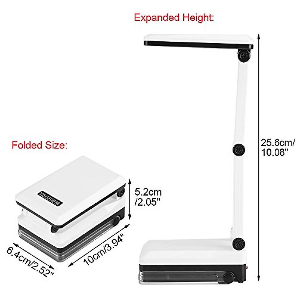 Yosoo Rechargeable Desk Lamp with USB Charger Portable Dimmable LED Table Lamp 16 LEDs Folding Light for Travel Reading Studing Home Office School