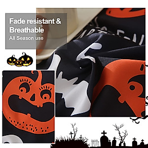 Halloween Duvet Cover Queen Size Pumpkin Bedding Set Cartoon Ghost Candy Comforter Cover for Kids Room Decor Black Bedding with 1 Duvet Cover 2 Pillowcases