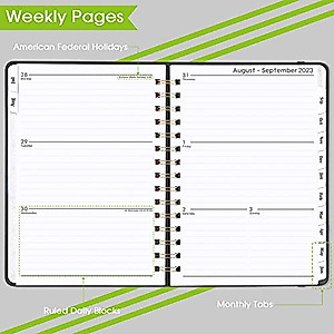 Planner 2023-2024 - Weekly & Monthly 2023-2024 Planner with 12 Monthly Tabs, July 2023 - June 2024, 6.3" x 8.4", Flexible Hardcover, Thick Paper, Inner Pocket - Grey