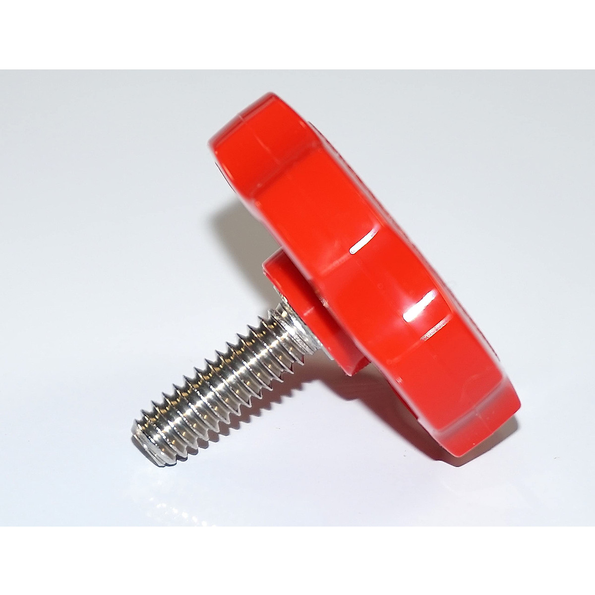 1/4"-20 x 1" Thumb Screw Stainless Steel Standard/Coarse Threads Clamping Rosette Knobs RED - Made in The USA (4)