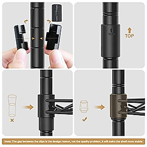 NATRKE 6-Tier Storage Shelf Wire Shelving Unit, Adjustable Heavy Duty Storage Shelves for Kitchen Organization, with Leveling Feet, Black (21.26 Lx12 Wx69 H)