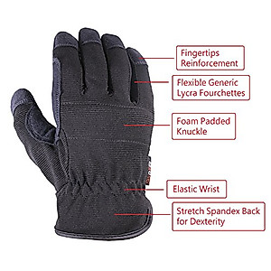 SKYDEER 3-Pairs Pack Durable Leather Work Gloves for Gardening and General Work (SD8810/L)