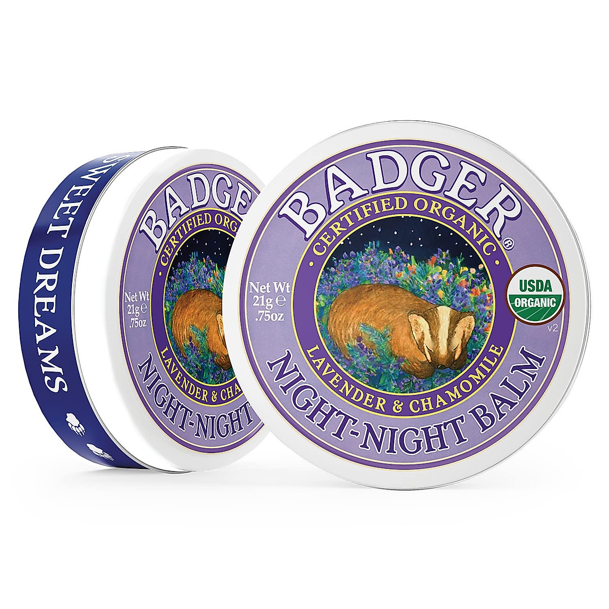 Badger - Night Night Balm, Chamomile & Lavender, Natural Sleep Balm for Kids, Relaxing Scented Balm for Children, Kids Organic Sleep Balm, 0.75 oz