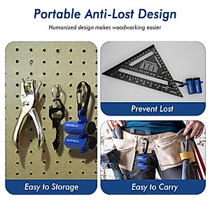 Extra Tall Stair Gauges Set with Holder, Speed Square for Framing & Rafter Layout, Non-Slip Guide for Circular Saw & Carpentry Squares