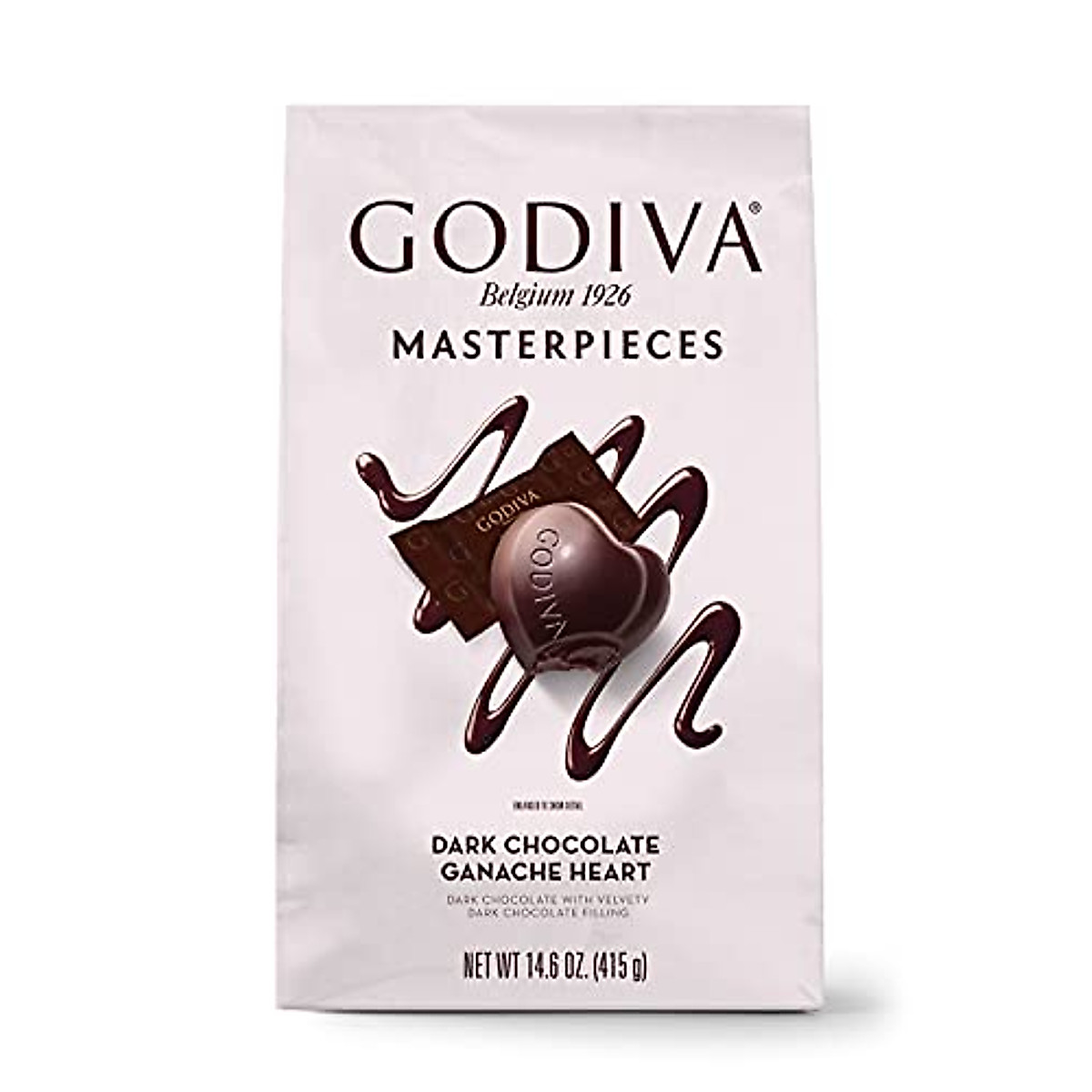 Godiva Chocolatier Masterpieces Dark Chocolate Ganache Hearts Gift Box, Set of 4