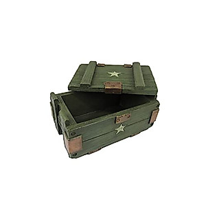 DWK Military Ammo Crate Trinket Box l Small Army Keepsake Chest 6" inches