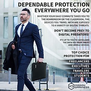 Mission Darkness Mojave Faraday Tablet Bag // Multi-Functional Travel Case with Accessory Pockets and Built-in Faraday Sleeve // Signal-Blocking, Anti-Tracking, Anti-Hacking, Anti-Spying Faraday Cage
