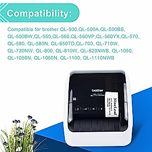 NineLeaf (5 Roll /400 Labels per Roll) Die-Cut Standard Address Labels with Cartridge Compatible for Brother DK-1201 DK1201 29mm x 90mm (1-1/7" x 3-1/2") White Paper use in QL Label Printers