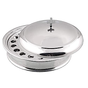 Communion Ware 2 Holy Wine Serving Trays with A Cover - Stainless Steel (Silver/Mirror)