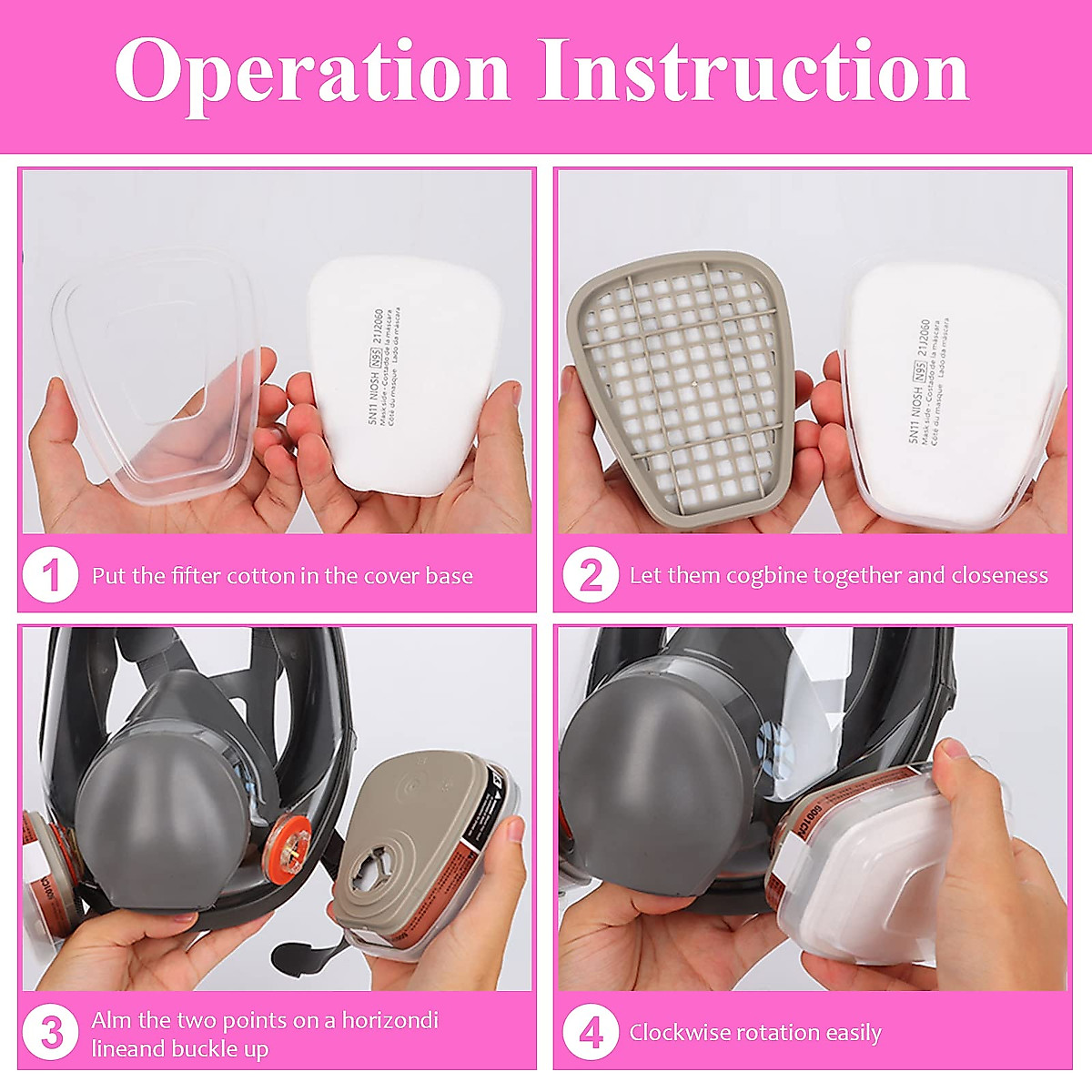 Full Face Respirаtor Reusable, Cover Organic Vapor Anti-fog mask,Full Face Cover, for Paint, Against Dust, Formaldehyde, Polishing, Staining, Car Spraying, Sanding, Cutting and other work protection