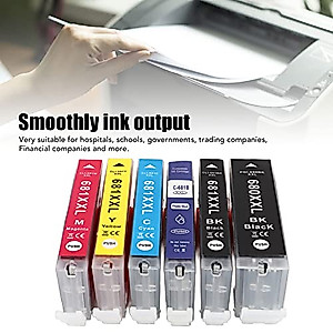 FTVOGUE Multi Color Ink Cartridge Printer Cartridge Replacement for PIXMA TS706 TR7560 TR8560 TS6160 TS6260 (BK BK C M Y PB)