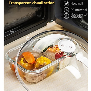 Igikzz 2 Pack Large Microwave Splatter Cover, Transparent Cover, Microwave Plate Cover Lid with Handle and Adjustable Steam Vents Holes Keeps Microwave Oven Clean