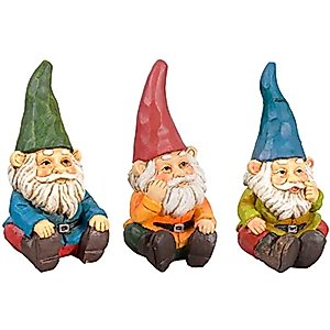 Gnome - Garden Decor (3 Piece) Mystical Gnomes Will Give Personality to Your Space - Gnomes Figurines - Garden Gnome Outdoor