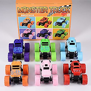 Monster Truck Toys for Kids Boys Girls Toddlers 3, 4, 5, 6, 7, 8 Years Old, Friction Powered Truck Toy Cars Vehicles, Sand Toys, Beach Toys, Sand Box Toy Gifts for Boys Girls Toddlers (6 Pack)