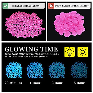 Kaiyuan Dynasty Glow in The Dark Rocks 100Pcs Pink Glow Stones, Glowing Rocks for Fish Tank
