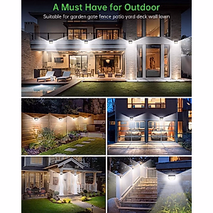 oditton Solar Motion Sensor Lights,Solar Patio Lights,Solar Lights Outdoor,Solar Deck Light,200 LED with 3 Lighting Modes,IP65 Waterproof,270° Wide Angle, for Patio,Yard,Deck,Black,6 Pack