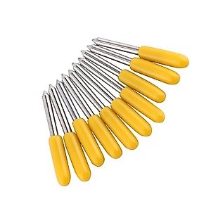 10pcs Cemented Carbide Blade for Cutting with 30 deg, 45 deg, 60 deg, Made from high hardness material, Standard blades for color adhesive media, Best performance with high,