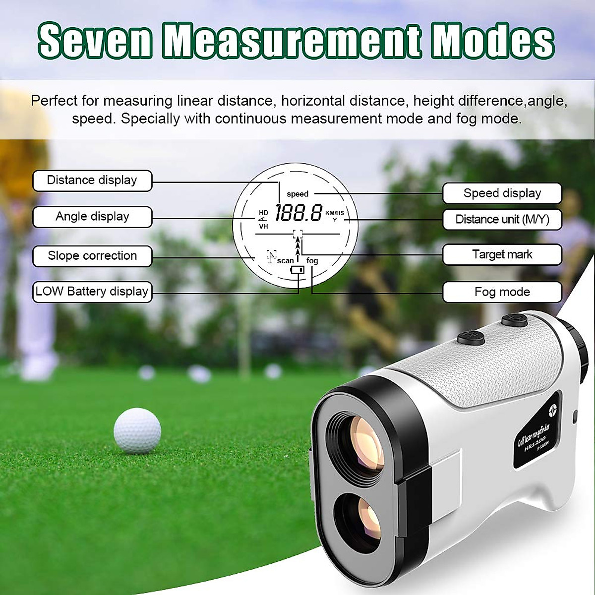 MIAO LAB Golf Laser Rangefinder with Slope - 875 Yards Laser Distance Finder High-Precision Flag Pole Locking Vibration/Speed/Fog Lightweight Easy to Grip with Storage Case for Golf/Hunting/Sports