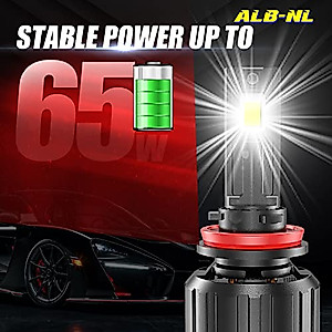 Alla Lighting 16000Lms Brightest HB3 9005 LED Headlights Bulbs, 6000K~6500K Xenon White, Xtreme Super Bright High, Low Beam Conversion Kits Headlamps Replacement