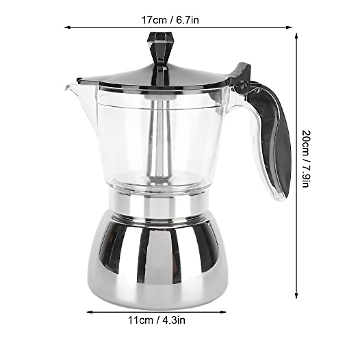 Fdit Coffee Pot, 6 Cups Household Brewing Moka Pot for Making Coffee