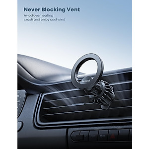 Lamicall 2 Pack Fits MagSafe Car Mount –[20 Upgraded Magnets] Magnetic Phone Holder Car,Air Vent Cell Phone Holder Clip, MagSafe Accessories for iPhone 15 Pro Max Plus 14 13 12 Mini & All Phones