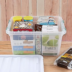 Quickquick 20 Quart Plastic Clear Latching Box, 6-Pack Clear Storage Box