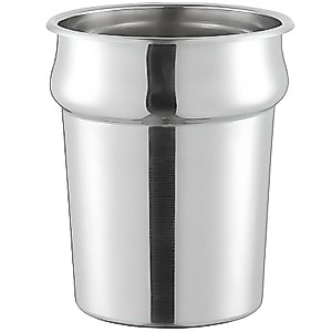 OCS Parts 4 Quart Stainless Steel Inset Pot with Cover and Ladle | Stainless Steel Pot with Lid and Ladle for Sauces, Soups, Stovetop, Soup Warmers, Steam Tables