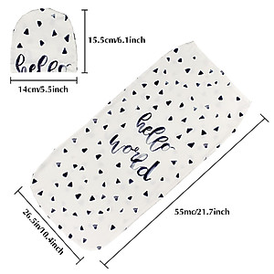 Newborn Baby Blanket Swaddle Headband Hat Baby Stroller Wrap Sleeping Bag Photography Props (White with Hat)