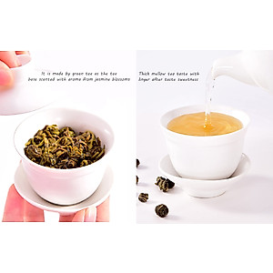 TIAN HU SHAN Jasmine Tea Jasmine Dragon Pearls Green Tea Loose Leaf 4oz (114g) Tin