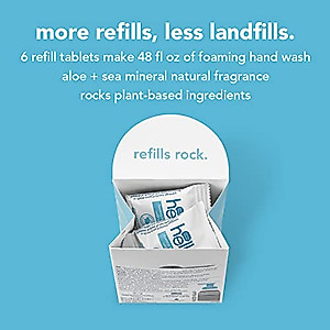 hello Foaming Hand Soap Tablets for Refilling, Dissolvable Hand Soap with Aloe and Sea Minerals Fragrance, Plant Based Soap Ingredients, No Harsh Preservatives, 6 Pack, 0.31 OZ Each