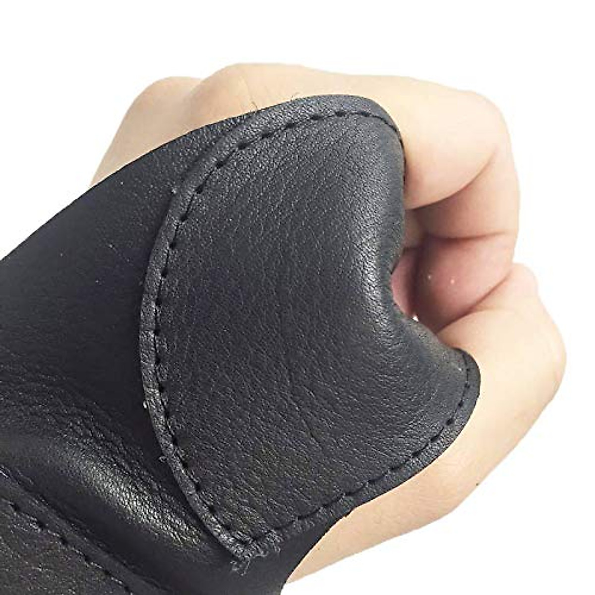ArcheryMax Handmade Black Leather Arm Guard Bow Hand shooting Glove,Left Hand