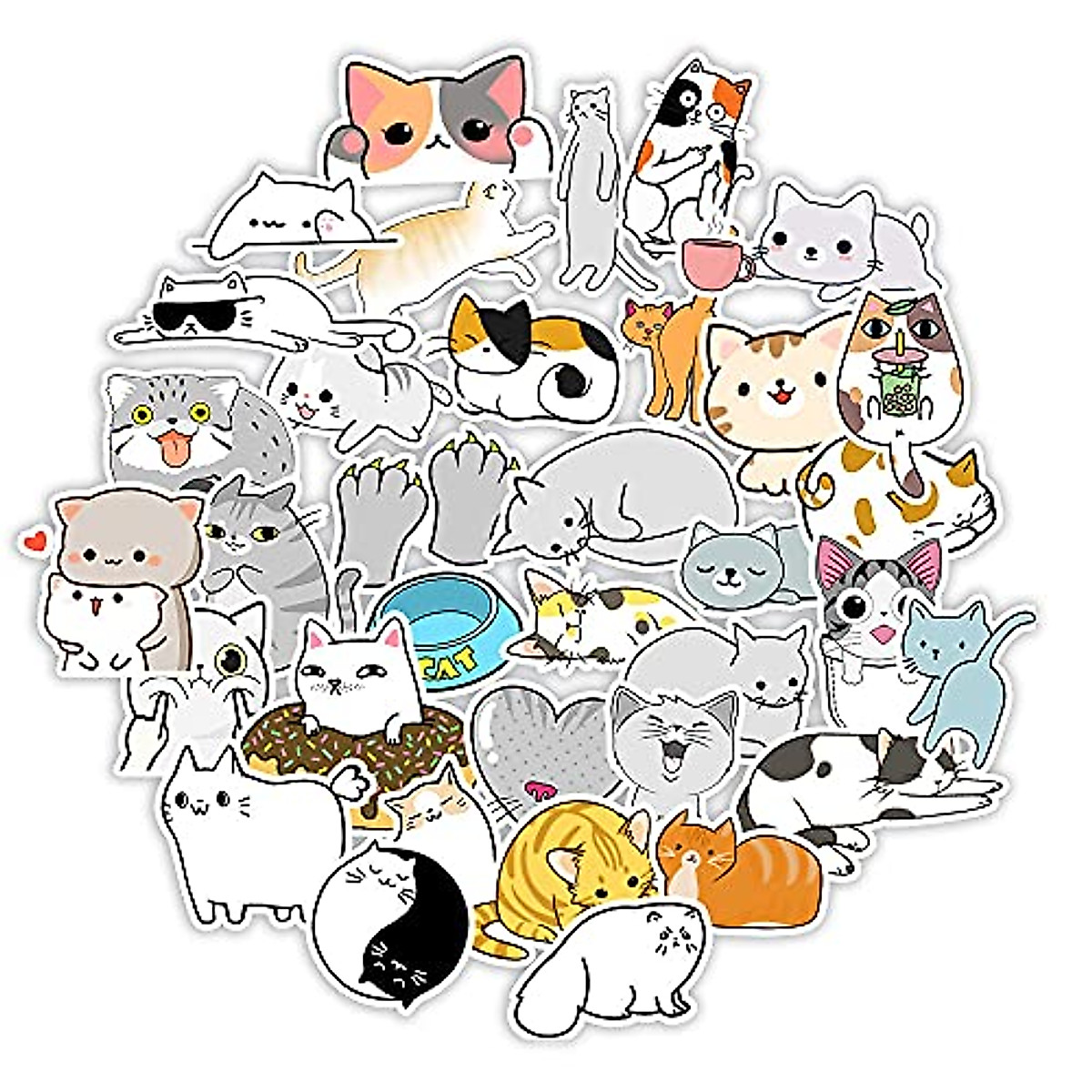 Funny live Transparent Waterproof Pencil Pen Case Clear Document Folders Cosmetic Bag with 50 Pieces Cat Stickers DIY, Clear PVC Multi Purpose Pouch Bag for Girls Boys Women Students