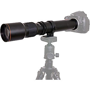 Hi-Resolution 500mm Manual Preset Telephoto Reflex Lens for Canon EOS Rebel T3, T3i, T4i, T5, T5i, T6, T7, T6i, T6s, T7i, SL1, SL2, EOS 60D, 70D, 77D, 80D, 5D III, 5D IV, EOS 6D, 7D, 7D II Cameras