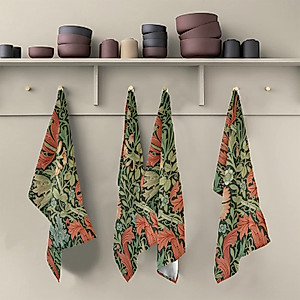 ALAZA William Morris Flowers Floral Prints155 Kitchen Towels Absorbent Dish Towels Soft Wash Clothes for Drying Dishes Cleaning Towels for Home Decorations Set of 4, 28 X 18 Inch