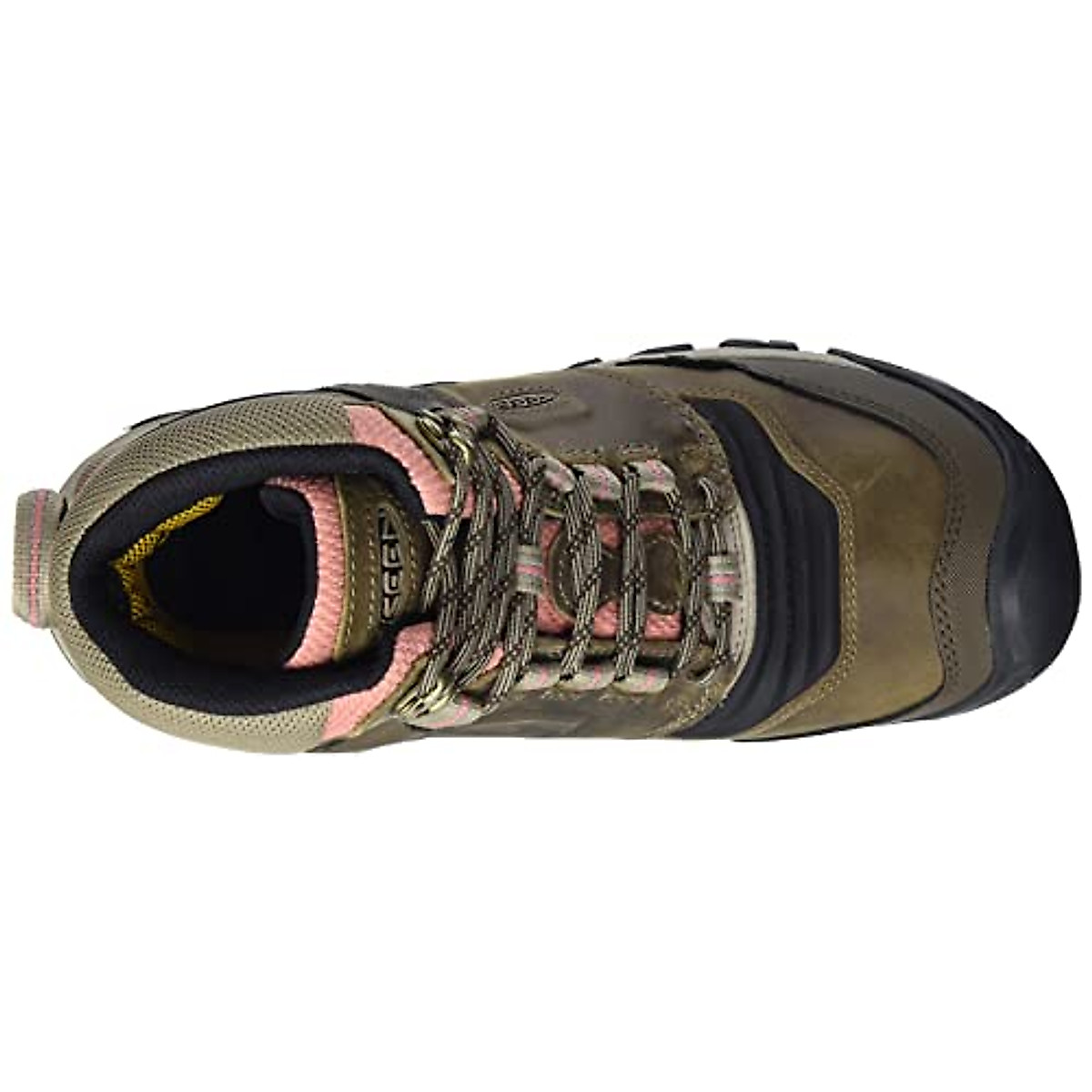 KEEN Women's Ridge Flex Mid Height Waterproof Hiking Boot, Timberwolf/Brick Dust, 7.5