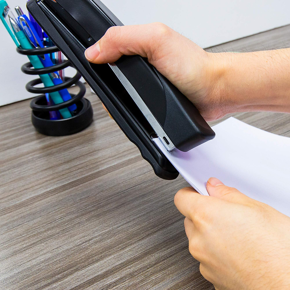 BAZIC Desktop Stapler & Staple Remover & 1250 Staples, Heavy Duty Metal Full Strip Staplers Standard (26/6), Safety Lock Staples Removers, 12-Pack