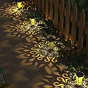 Gardsee 8 Pack Solar Lights Outdoor Garden Decorative Solar Garden Lights with Warm Light Waterproof Plastic Solar Pathway Landscape Lights for Path Patio Backyard Walkway Yard Garden Decor