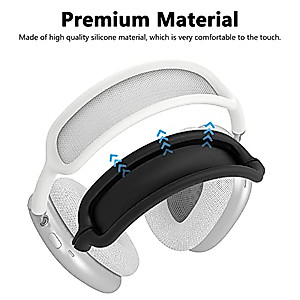 Silicone Case Cover for AirPods Max Headphones, Anti-Scratch Ear Pad Case Cover/Ear Cups Cover/Headband Cover for AirPods Max, Accessories Soft Silicone Skin Protector for Apple AirPods Max (Black)