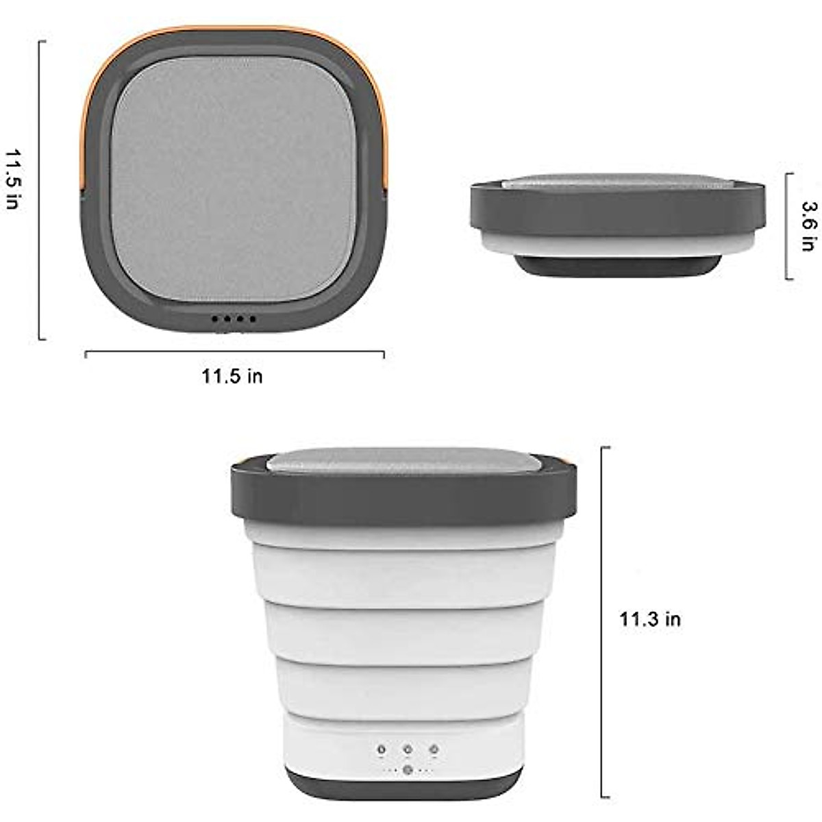 Best4Kids Portable Mini Folding Clothes Washing Machine, Compact Washing Machine, Bucket Automatic Home Travel Self-Driving Tour Underwear Foldable Washer (White Without Dryer)