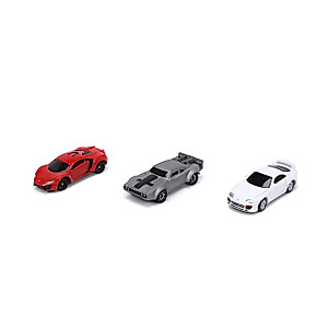 Fast & Furious 1.65" Nano 3-Pack Wave 4 Die-cast Cars, Toys for Kids and Adults,Red