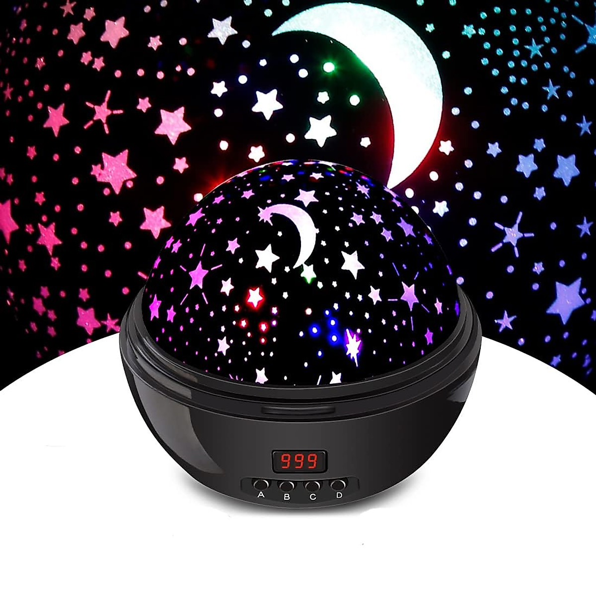 DCAUT Batman and Star Projector Night Light for Kids, Star Moon Night Light for Kids with Timer,360 Degree Rotating Baby Light Projector for Bedroom Nursery Baby Gifts Toddler Boys Girl(Black-BM)