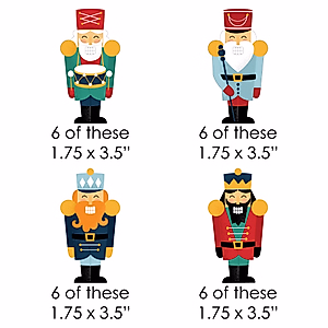 Big Dot of Happiness Christmas Nutcracker - Paper Straw Decor - Holiday Party Striped Decorative Straws - Set of 24