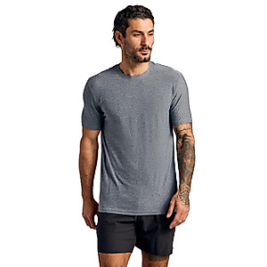 True Classic Workout Shirts for Men - Moisture-Wicking Dry-Fit Gym Shirts Men – Lightweight Athletic Shirts, Quick-Dry Polyester Mens Workout Shirts, Pack of 1, Heather Navy, XL