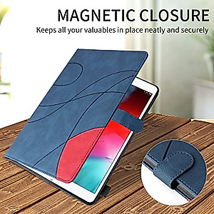 Blllue Case for iPad Mini 6 6th Gen, Multi-Angle Viewing PU Leather Tablet Cover for iPad Mini 6 8.3 Inch 2021 (Blue)